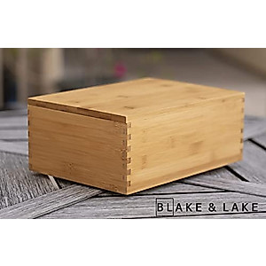 Blake & Lake Wooden Storage box with Lid - Large Wood Keepsake boxes - Gift Box with lids Store Photos Keepsakes Jewelry Colectibles Treasures - Dovetail Design (Natural)