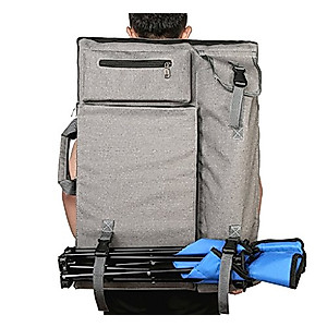 Art Portfolio Bag Backpack - Outdoors Artist Art Supply Sketch Board Travel Sketchpad Drawing Board Canvas Portfolio Bag for Art Student Photo Sketching Painting Easel Palette Brushes Storage