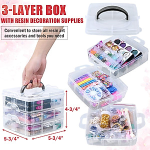 Thrilez Resin Decoration Accessories Kit, Jewelry Making Supplies with Dried Flowers, Glitter Sequin, Mica Powder, Foil Flakes and Epoxy Fillers for Crafts Beginners