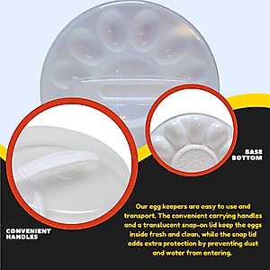 Deviled Egg Carrier with Lid, 10.375x3.5 in. Portable Serving Tray Vegetable Platter Kitchen Home Storage Dinner Cookouts Birthday Halloween Christmas Thanksgiving Party Picnic Food Container