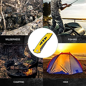 BESTECH KNIVES Folding Pocket Knife with Clip: 3.39" D2 Tool Steel Straight Back Gray Titanium Blade, G10 Handle, Flipper Liner Lock, Everyday Carry Gift for Men Women (BG23C Yellow)