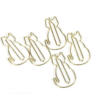 Cat Shaped Paper Memo Clips, Cat Paper Clips Specially Shaped Bookmark Clip Metal Clip Stationary Supply Gifts for Cat Lovers for Women Students Kids Teachers