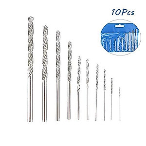Acogedor 10Pcs Diamond Tipped Drill Bit Set Twist Drill Bits for Glass Tile Stone, 0.8mm / 1.0mm / 1.2mm / 1.5mm / 1.8mm / 2.0mm / 2.5mm / 3.0mm / 3.5mm / 4.0mm
