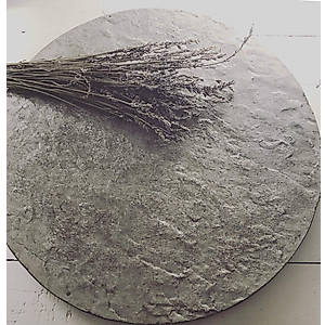 Concrete Lazy Susan Unique Slate Imprint Texture, Hand Crafted, Gray, Turntable, 360 Degree Swivel, Made in USA, 18" Textured Cement Lazy Susan, Home Decor by Concrete Resurrection