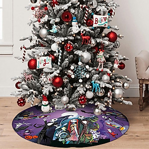 Sarvakua Halloween Tree Skirt 36 Inch Jack Skulls for Holiday Halloween Christmas Home Party Decor