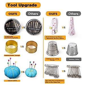 Large Sewing Kit for Adults: YUANHANG Newly Upgraded 251 Pcs Premium Sewing Supplies Set - Complete Sew Kit of Needle and Thread for Beginners - Travel Emergency - Basic Home Hand Sewing Repair Kits