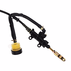 PRO BAT Rear Hydraulic Brake Assembly Caliper Master Cylinder Kit + Disc Brake Rotor + Brake Pad for Go Kart Golf Cart ATV Buggy Coolster Taotao 50cc 150cc 200cc 250cc (Black)