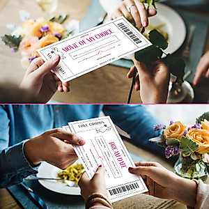 Zonon 20 Pieces Valentine‘s Day Love Coupon Cards for Sweet Couple, Husband, Wife, Boyfriend or Girlfriend Romantic Gift for Wedding, Anniversary or Birthday, 20 Designs