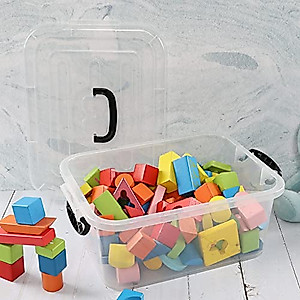 Buyitt 2-Pack Plastic Storage Box with Lid, 8 Quart Clear Storage Bin