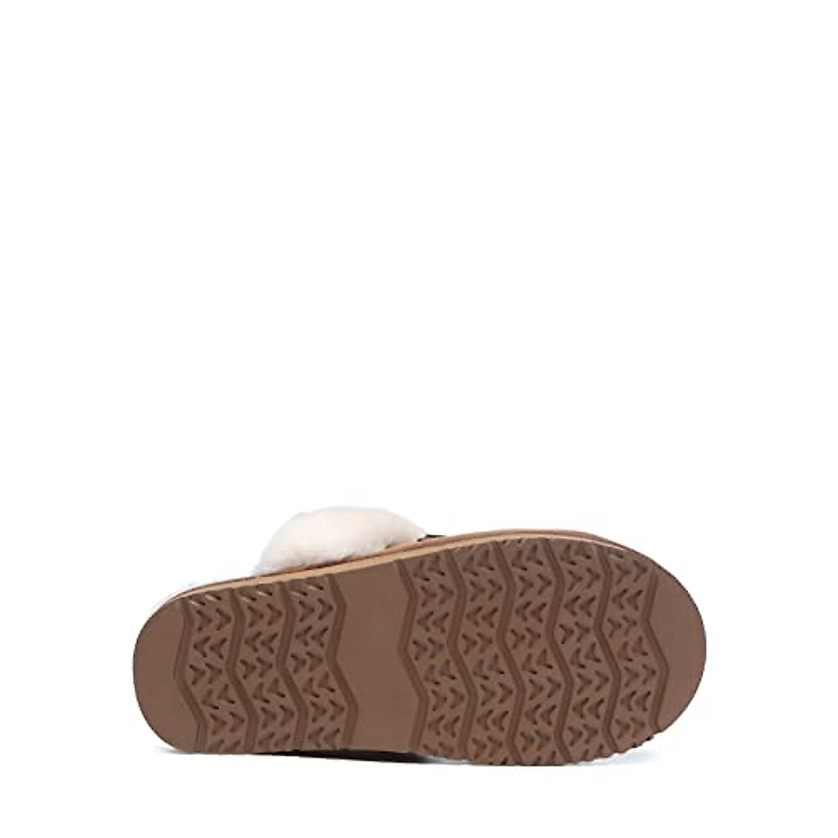 TARRAMARRA Muffin Australian Sheepskin Slippers, Premium Australian Shearling Scuff Slippers Fur Collar Slip-on House Shoes For Women and Men Chestnut US Women 8