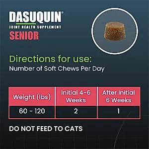 Nutramax Dasuquin Joint Health Supplement for Large Senior Dogs – for Immune Support, Skin & Coat Health, and Brain Health, 84 Soft Chews