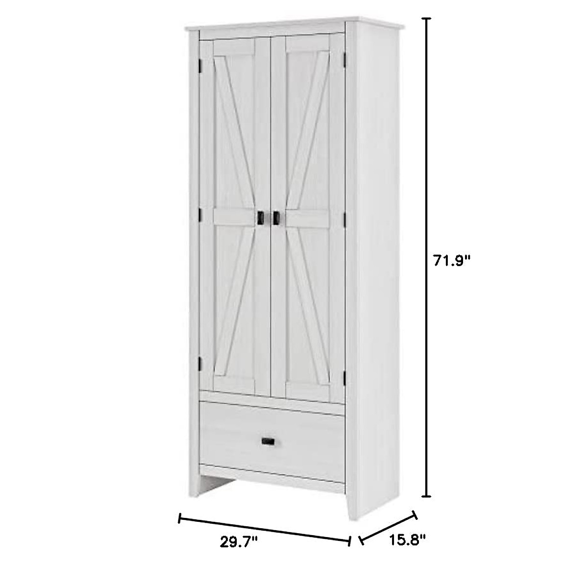 Ameriwood HOME SystemBuild Farmington 30 inch Wide Storage Cabinet, Ivory Pine
