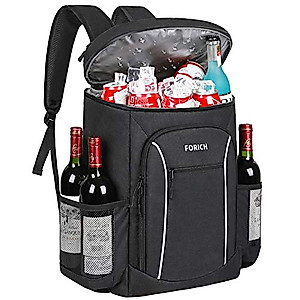 FORICH Cooler Backpack Portable Soft Backpack Coolers Insulated Leak Proof Large Cooler Bag for Men Women to Work Lunch Travel Beach Camping Hiking Picnic Beer Bottle Backpack, 30 Can (X - Black)