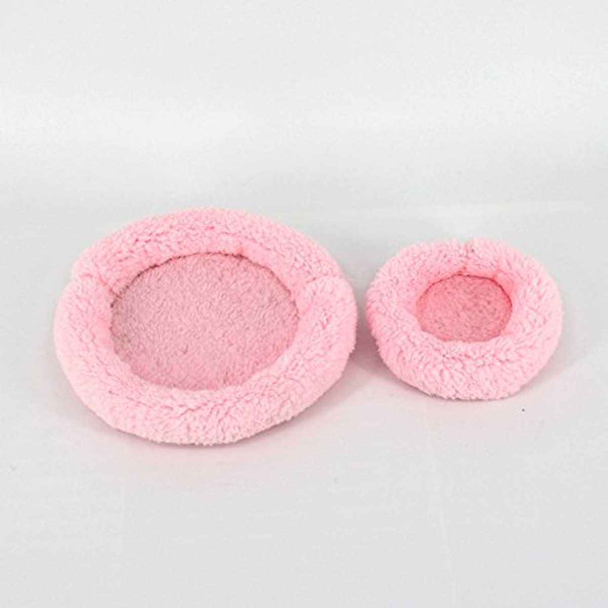 HongGun® Hamster nest, Hamster Bed Mat Circular Shaped Warm Soft Comfortable Washable PP+Velvet for Mice, Guinea Pigs and Other Small Animals (L, Pink)