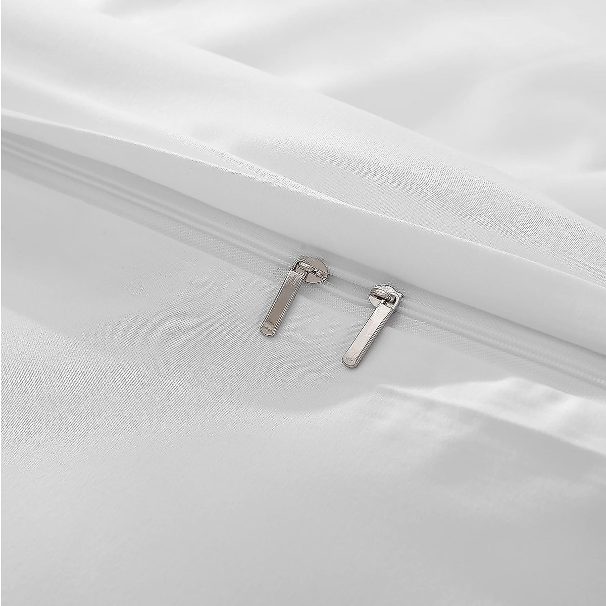 SDIII 3PCS White Queen Duvet Cover Set, 1 Duvet Cover and 2 Pillowcases, Washed Microfiber, White Duvet Cover Queen Size with Zipper and Corner Ties