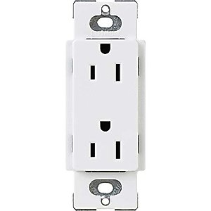 Lutron Claro 15 Amp Duplex Outlet, CAR-15-WH, White