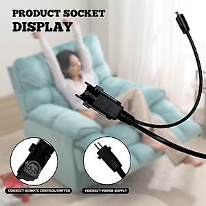 Kroshine Power Recliner Motor Replacement Model ML18-017 Linear Actuator with Cord for Sofa Lift Chair Couch Massage Seat Bed, Aluminum