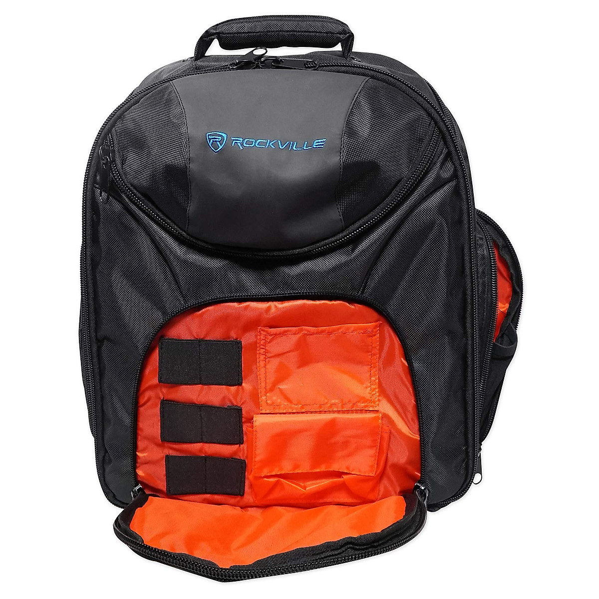 Rockville DJ Laptop/Gear Travel Backpack Bag w/ Headphone Compartment+Dividers, Black