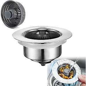3-in-1 Stainless Steel Sink Aid,Kitchen Sink Drain Strainer,Kitchen Sink Drain Basket,Kitchen Sink Odor Filter (Color : 1pcs)