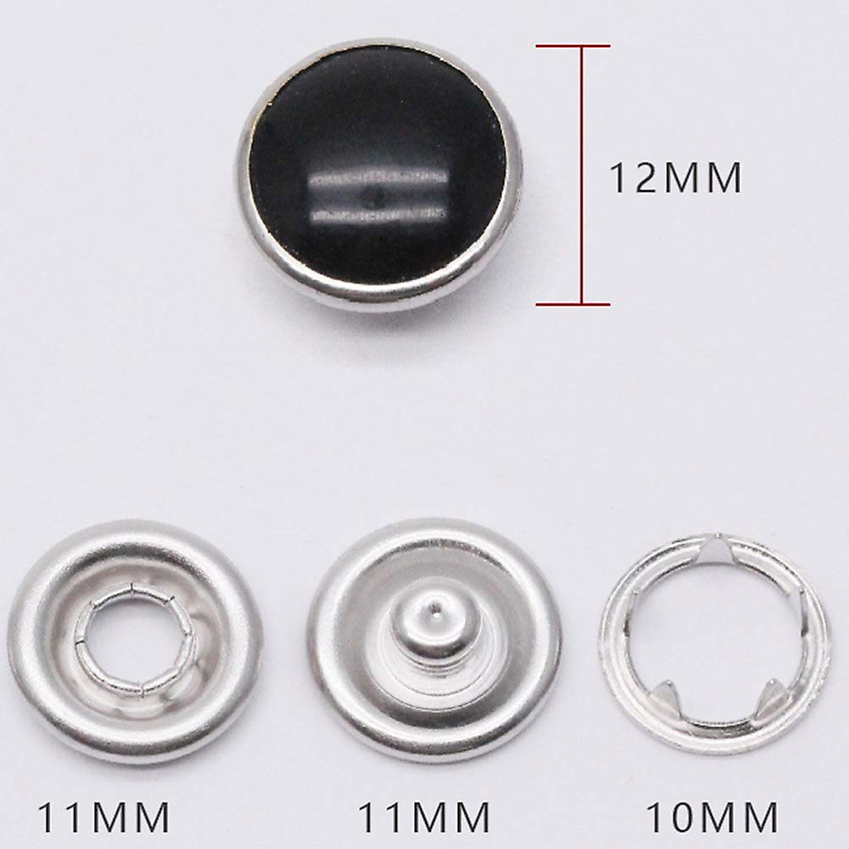 Supvox 50pcs Snap Fastener Kit Classic Rhinestone Prong Ring Snaps for Western Shirt Clothes Popper Studs (Random Color)