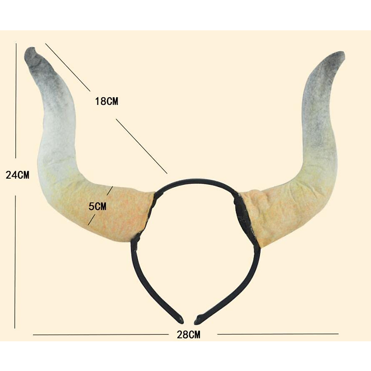 BinaryABC Halloween Large Bull Horns Costume Headband,Halloween Goat Horns Cosplay Costume Accessory,Halloween Party Favor