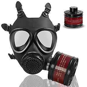 Yopiw Gas Masks Survival Nuclear and Chemical - Gas Mask with 40mm Gas Mask Filter - Full Face Respirator Mask for Gases Chemicals Vapors Dust Painting Welding