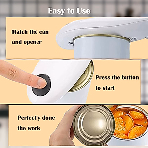 Electric Can Opener, One-Touch Switch Can Opener, Safe Smooth No Sharp Edges Can Opener for Almost Size Can, Can Opener Electric Best Kitchen Gadgets for Chefs, Arthritis and Seniors