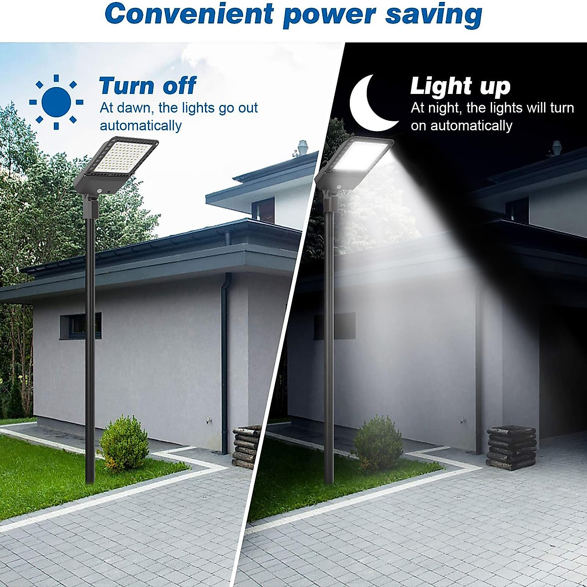 300W LED Parking Lot Light Outdoor, 39000LM 5000K Shoebox Light with Dusk to Dawn Photocell, Slip Fitter Commercial Street Pole Lighting, IP66 Waterproof Street Light for Yard|Roadway, ETL Listed