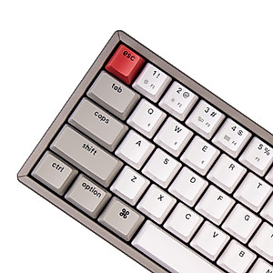 Keychron K6 68-Keys Hot-Swappable Wireless Mechanical Keyboard for Mac, 65% Compact, Bluetooth, Aluminum Frame, Wired Gaming Keyboard for Windows Non-Backlit with Keychron Red Switch