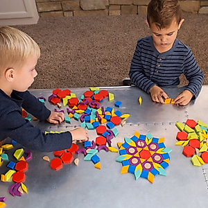 Fat Brain Toys GeoMagic Mosaics - Wooden Geometry Blocks for Kids Ages 3 to 8