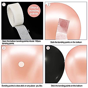 Black Rose Gold Balloon Garland Arch Kit, 112pcs Black and Rose Gold Party Decorations, Latex Confetti Balloon Garland Party Supplies for Birthday Wedding Bridal Baby Shower Graduations Retirement