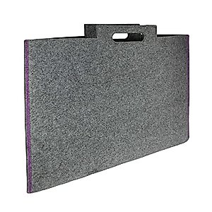 Itoya ProFolio Midtown Bag 17x23 - Gray Artist Portfolio Carrier with Purple Stitching - Stylish Portfolio Folder for Artwork and Art Portfolios - Portable Art Portfolio Bag and Art Carrying Case