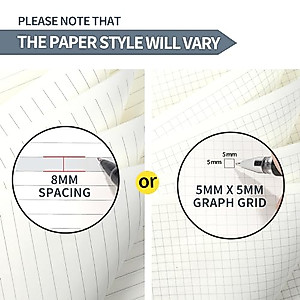 SUNEE Sizes & Paper Styles Will Vary - 4 Pack Top Bound Spiral Notebook - Waterproof PP Cover, 80 Double-Sided Sheets
