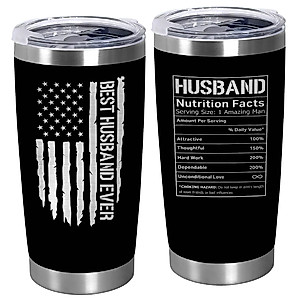 TEEZWONDER Mens Gifts for Him Husband - Stainless Steel Insulated Coffee Tumbler With Lid 20 Oz - Anniversary Birthday Gifts for Him Husband from Wife