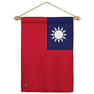 Americana Home & Garden Taiwan Garden Flag Set Wood Dowel Regional Nation International World Country Particular Area House Decoration Banner Small Yard Gift Double-Sided, Made in USA