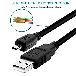 Replacement USB Camera Transfer Data Charging Cable Cord for Sony Cybershot Cyber-Shot DSCH200, DSCH300, DSCW370, DSCW800, DSCW830, DSC-H200, DSC-H300, DSC-W370, DSC-W800, DSC-W830 (Black)