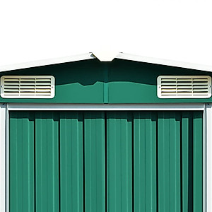 Outdoor Storage Shed, Garden Shed, Sun Protection and Waterproof Tool Storage Shed for Yard, Lawn, Backyard Garden Shed Green 101.2"x389.8"x71.3" Galvanized Steel