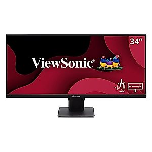 ViewSonic VA3456-MHDJ 34 Inch 21:9 Ultrawide WQHD 1440p IPS Monitor with FreeSync (Renewed)