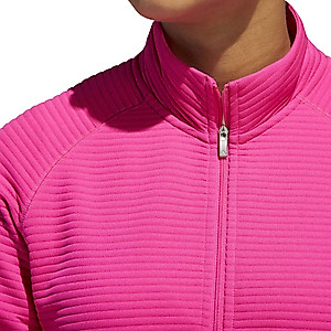 adidas Golf Women's Essential Textured Jacket, Small, Shock Pink