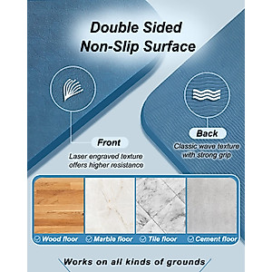 YR Yoga Mat Non Slip Exercise Mat Large 76"x35" 10mm Extra Thick Workout Mats for Women Men, Eco TPE Yoga Mats with Bag - Blue