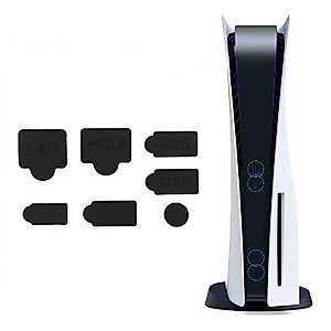 7PCS Silicone Dust Plugs Set USB Interface Anti-Dust Cap Stopper Cover for PS5 Game Console