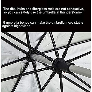 Beach Umbrellas STARRY CITY 7.2 Feet Large Sun Shade Shelter Portable Windproof 3 Links Design Patio Umbrella with Sand Anchor For Garden Beach Outdoor Poor (Bule, 7.2FT)