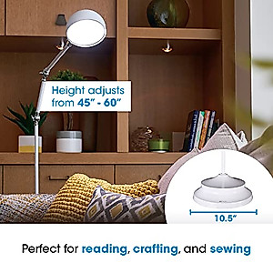 OttLite Pharmacy Adjustable LED Floor Lamp, Prevention Series - Designed to Reduce Eyestrain - 3-Point Adjustable Neck, 3 Brightness Settings with Touch Controls - Office Work, Reading & Studying