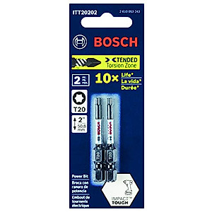 BOSCH ITT20201 1-Piece 2 In. Torx #20 Impact Tough Screwdriving Power Bit