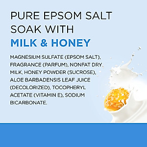 Dr Teal's Epsom Salt Soaking Solution, Soften & Nourish with Milk and Honey, 48 Oz (Packaging May Vary)