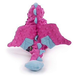 goDog Bubble Plush Dragons Squeaky Dog Toy, Chew Guard Technology - Pink, Large