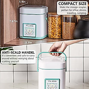 TLOG Mini Rice Cooker 2.5 Cups Uncooked, Healthy Ceramic Coating Portable Rice Cooker, 1.2L Travel Rice Cooker Small for 1-3 People, Personal Rice maker, Food Steamer, 12 Hours delay timer, Multi-cooker for Grains, Oats