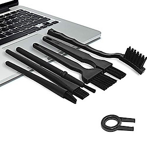 Plastic Handle Anti Static Brushes,Sonku Portable Nylon Cleaning Brushes and Tweezers Keyboard Puller Wooden Brush Wiping Cloth Computer Keyboard Cleaning Brush Kit(Set of 16)