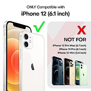 TAURI [5 in 1 for iPhone 12 Case, Non-Yellowing, with 2 Tempered Glass Screen Protectors + 2 Camera Lens Protectors, Shockproof Slim Phone Case iPhone 12, Drop Protection Rose Gold