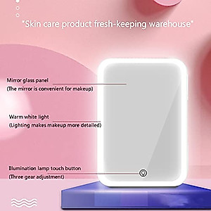 Mini Fridge AC/DC Portable Thermoelectric Cooler and Warmer Mini Fridge for Bedroom Car Home Travel Mini Refrigerator for Skin Care Foods Medications,White